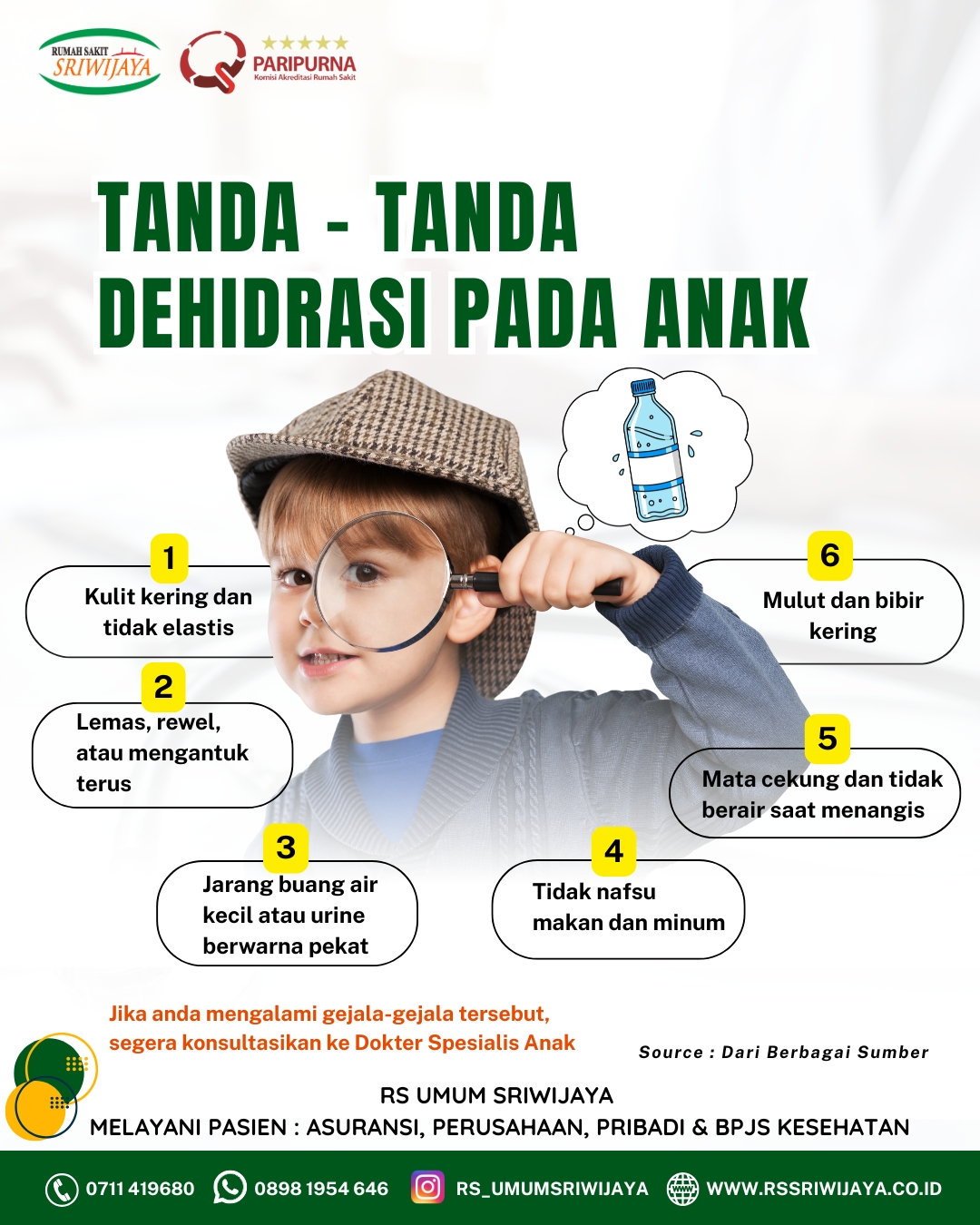 Apa Itu Dehidrasi Pada Anak? - RUMAH SAKIT UMUM SRIWIJAYA